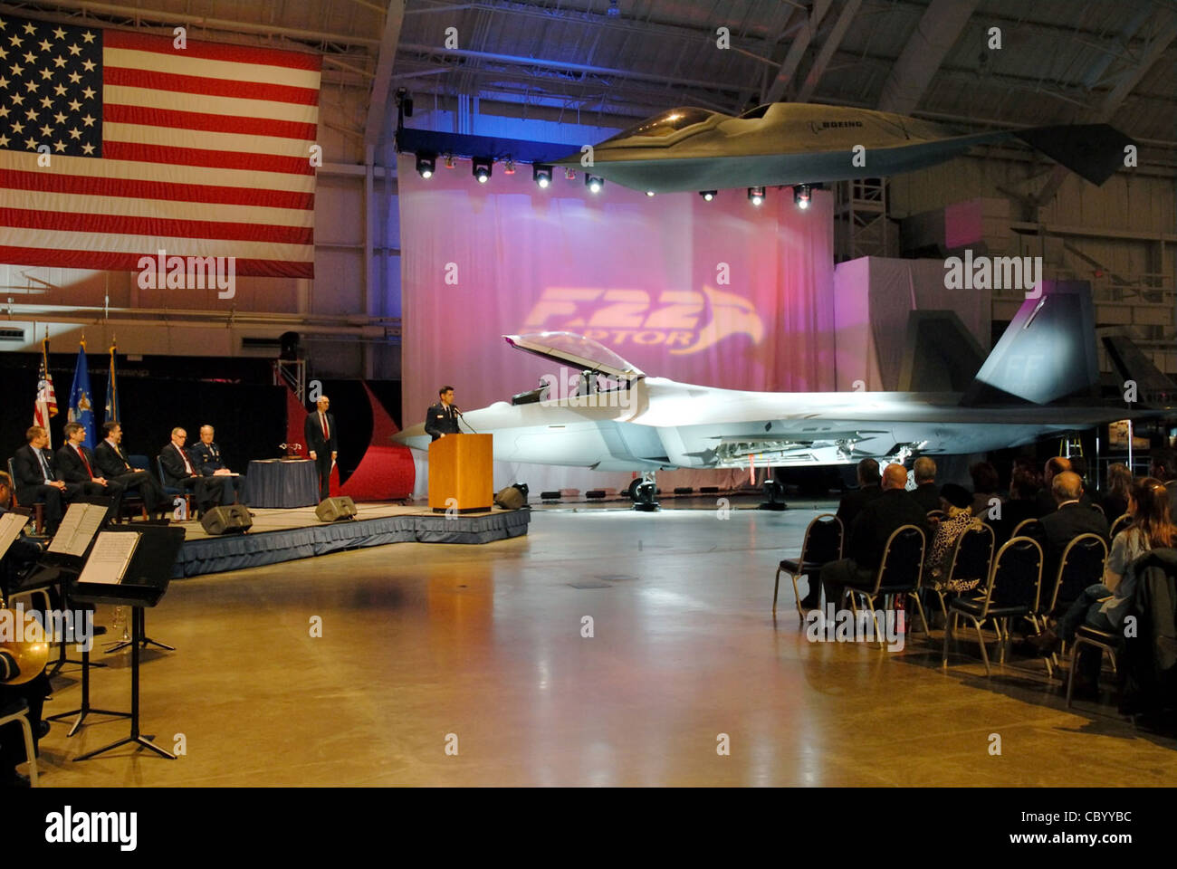 Brig. Gen. C.D. Moore II addresses the crowd during the F-22 Raptor ...
