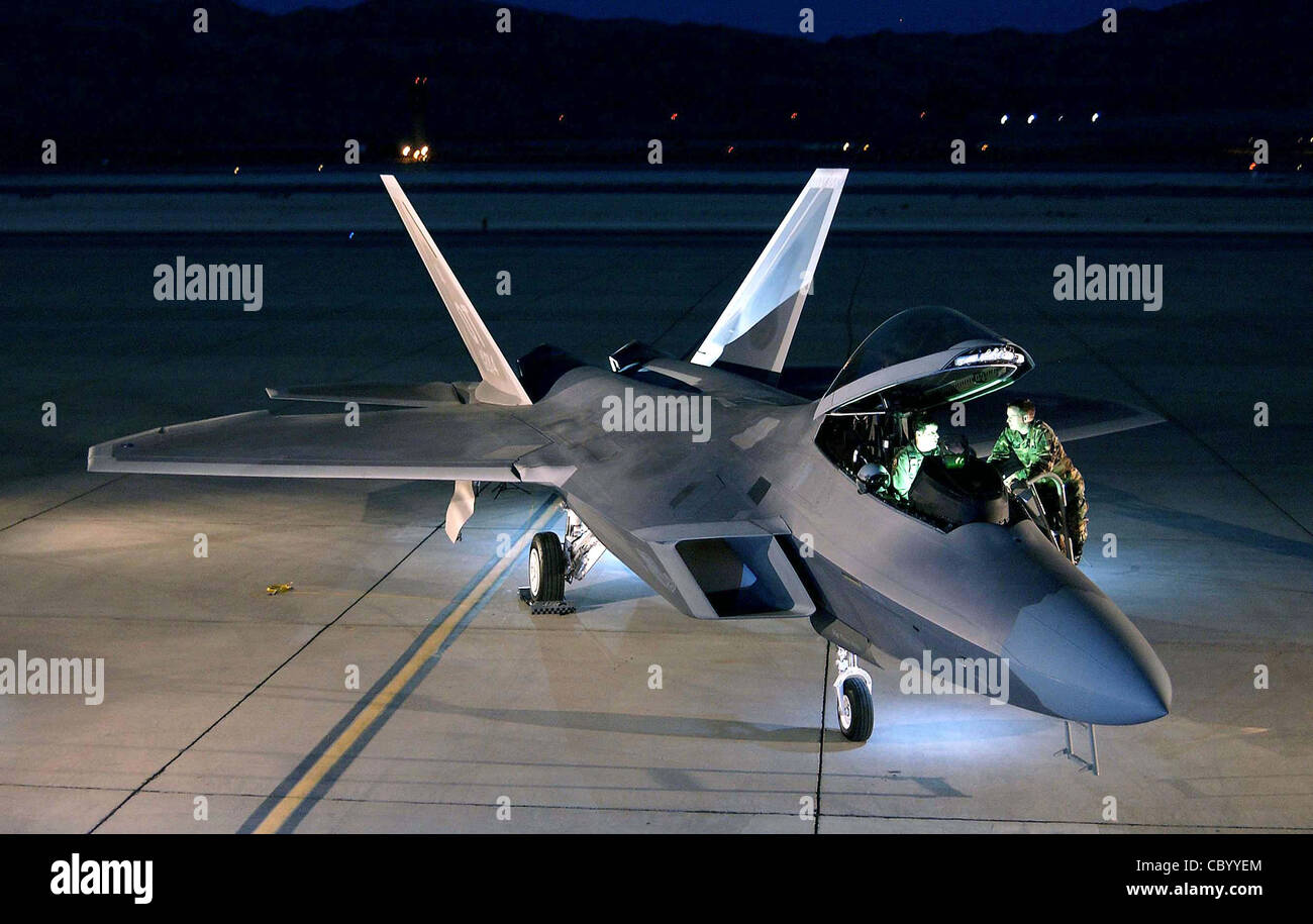 NELLIS AIR FORCE BASE, Nev. -- An F/A-22 Raptor assigned to the 422nd ...