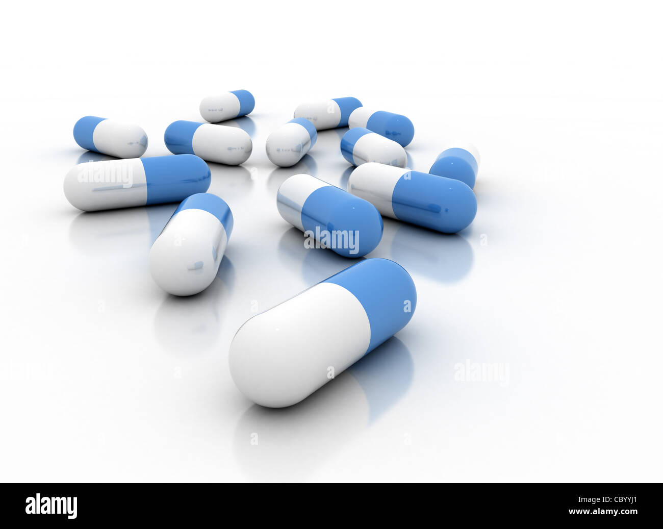 pills blue capsules Stock Photo - Alamy