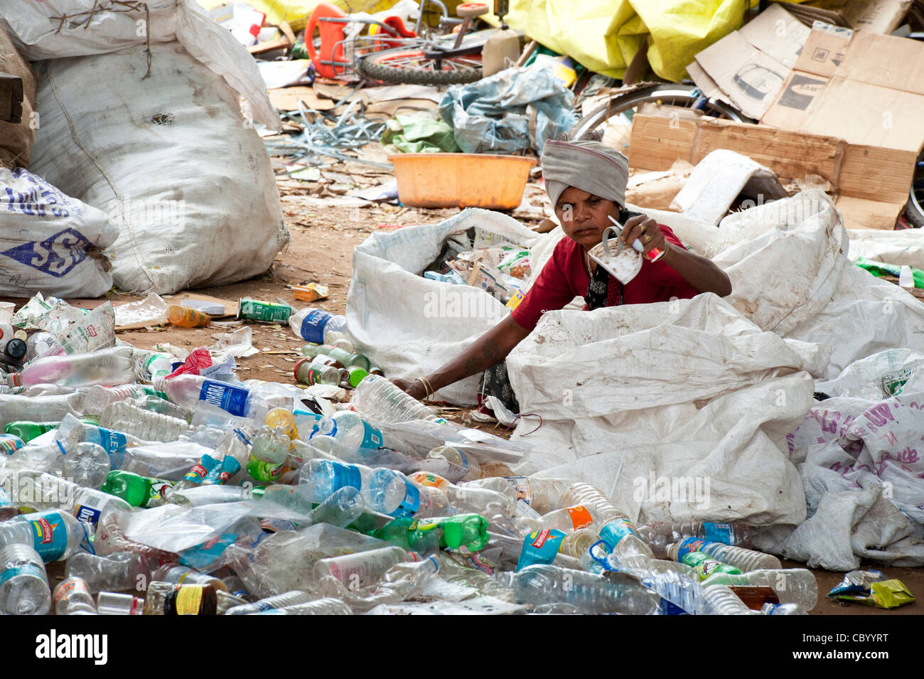 Sorting rubbish hi-res stock photography and images - Alamy