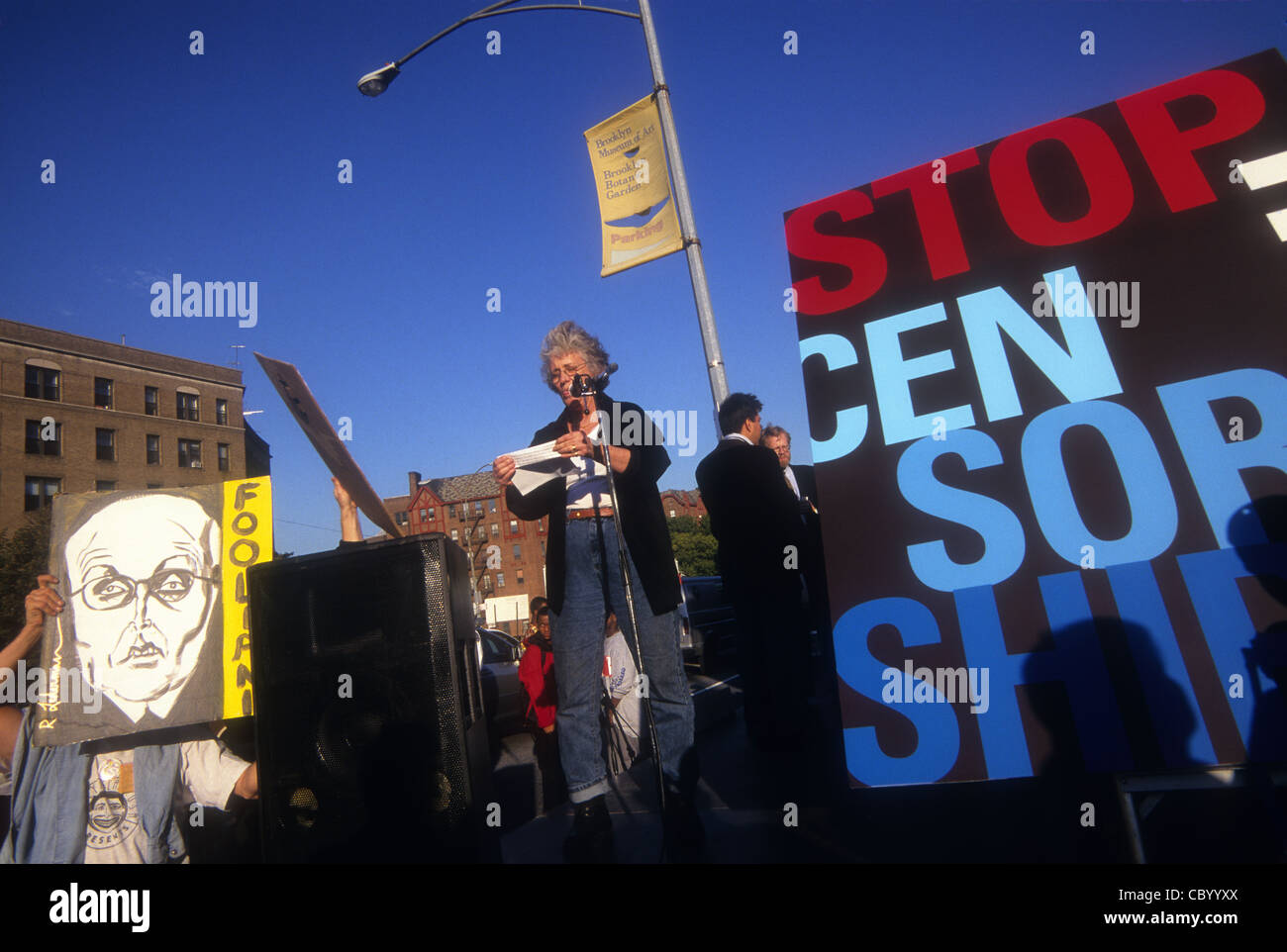 Nyc protest demonstration in 1990 hi-res stock photography and images ...
