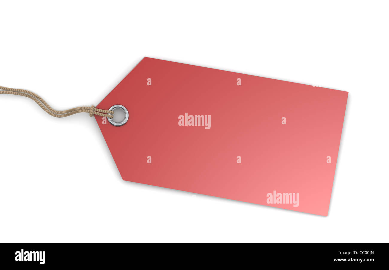 Red Price Tag. Blank for Copy Space Stock Photo - Alamy