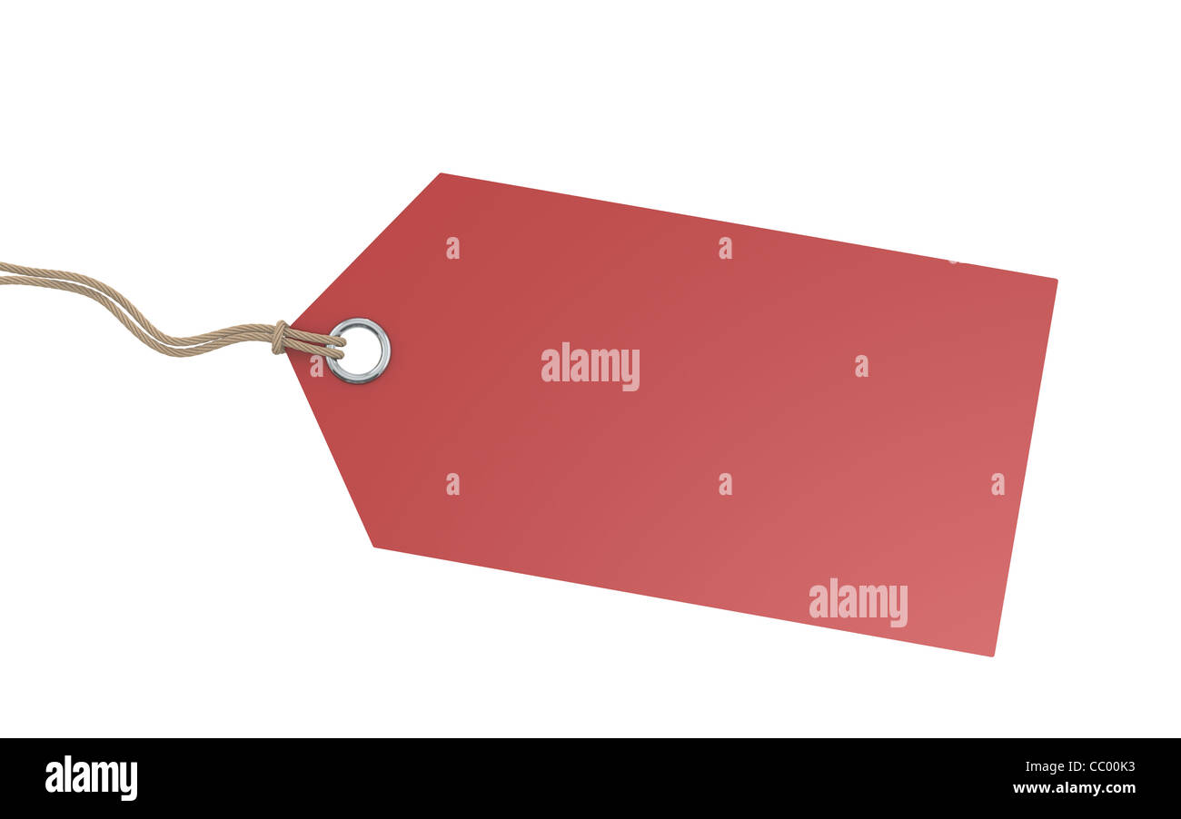 Red price tag, isolated. Copy Space Stock Photo - Alamy