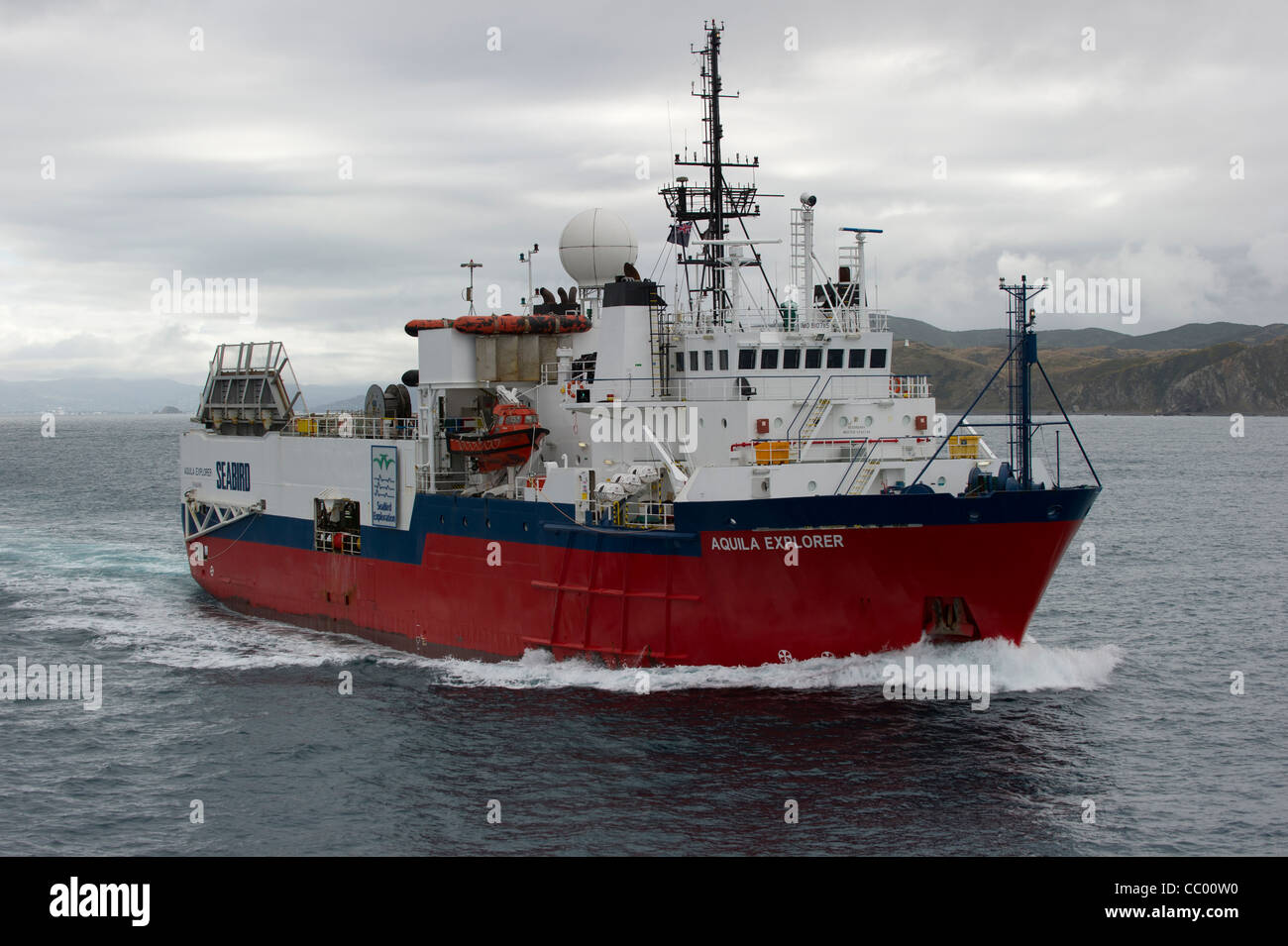 SeaBird Exploration seismic research vessel, Aquila Explorer leaving ...