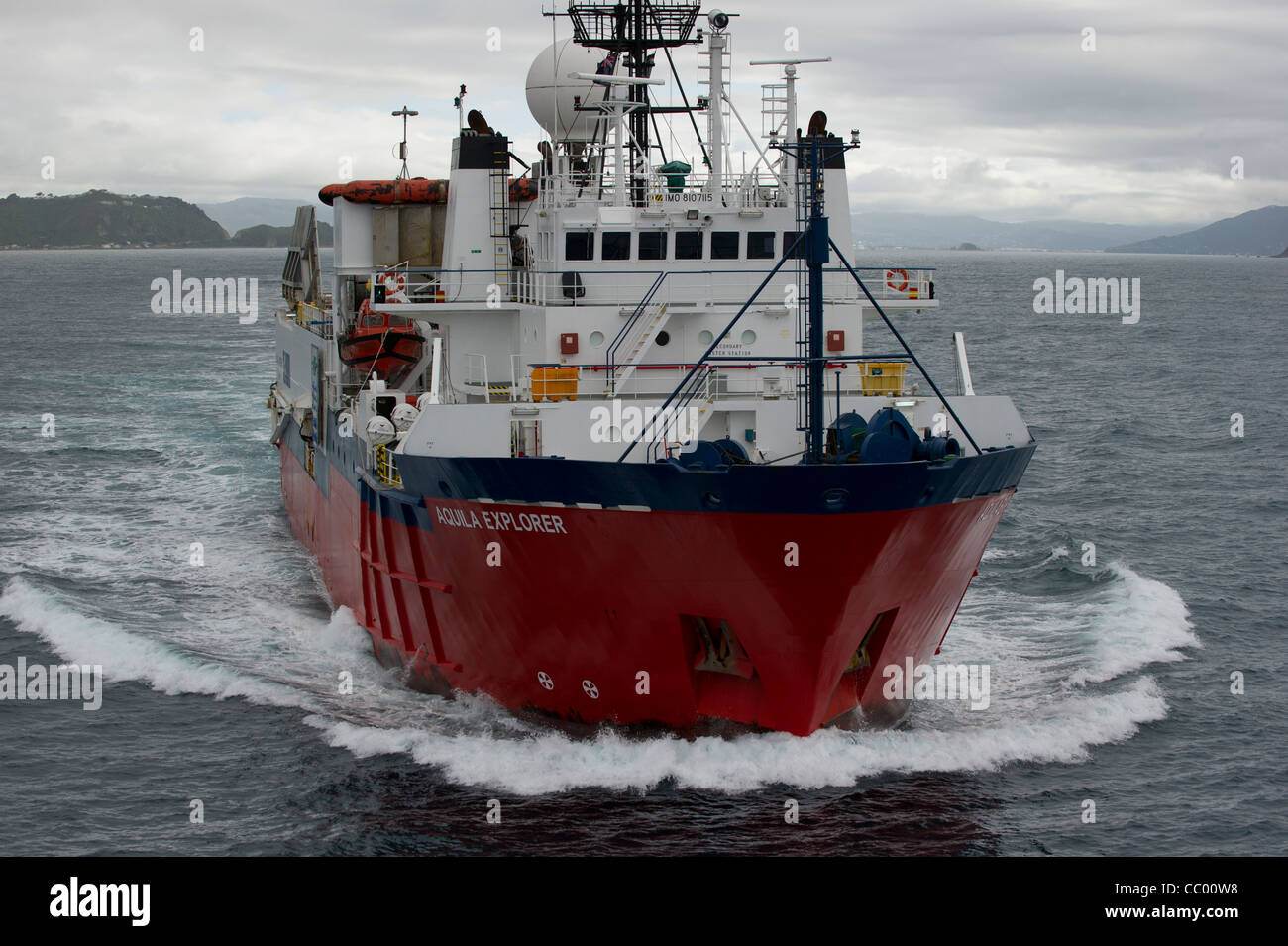 SeaBird Exploration seismic research vessel, Aquila Explorer leaving ...