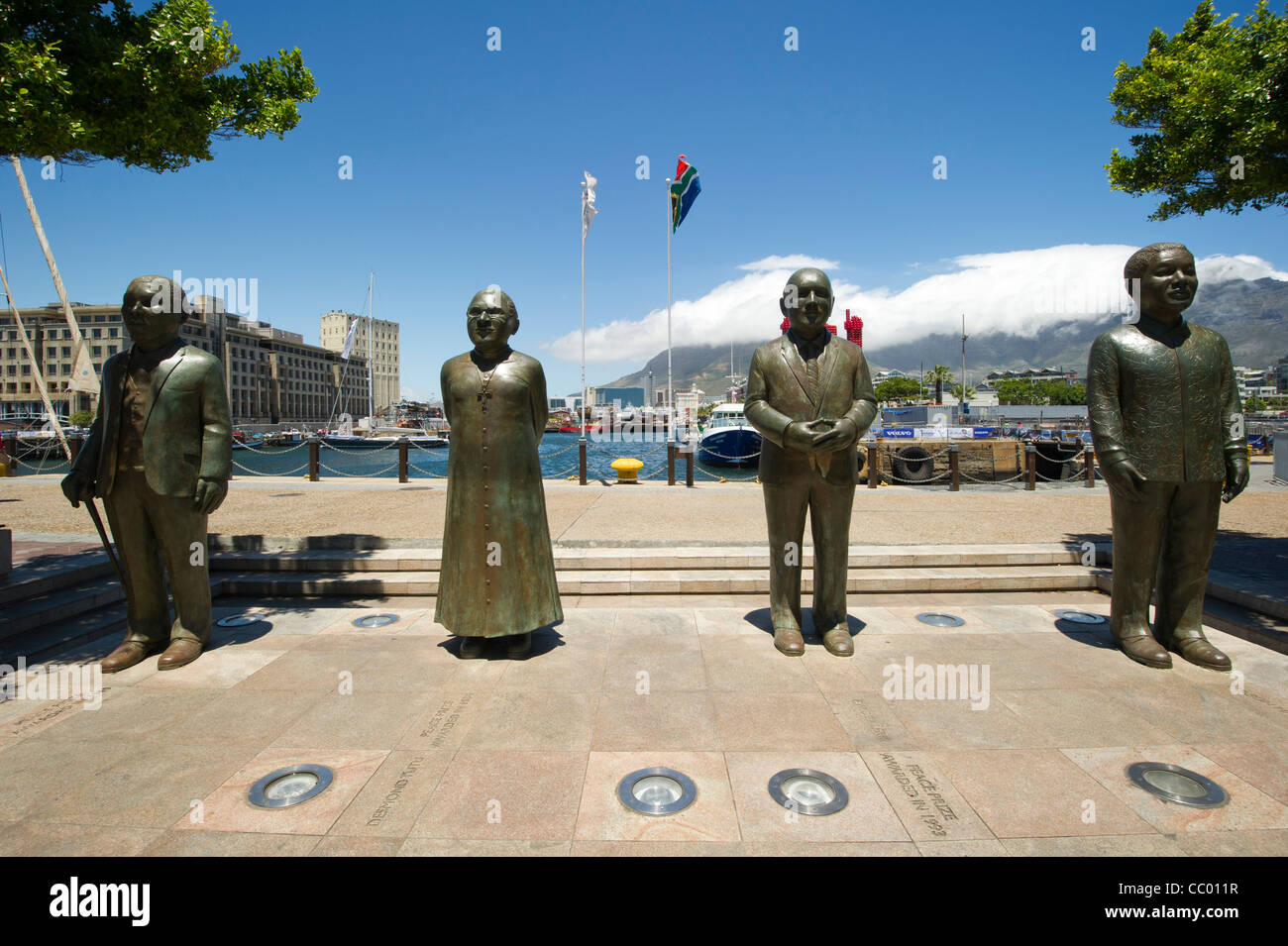 Statues depicting South Africa's four Nobel Peace Prize Laureates ...