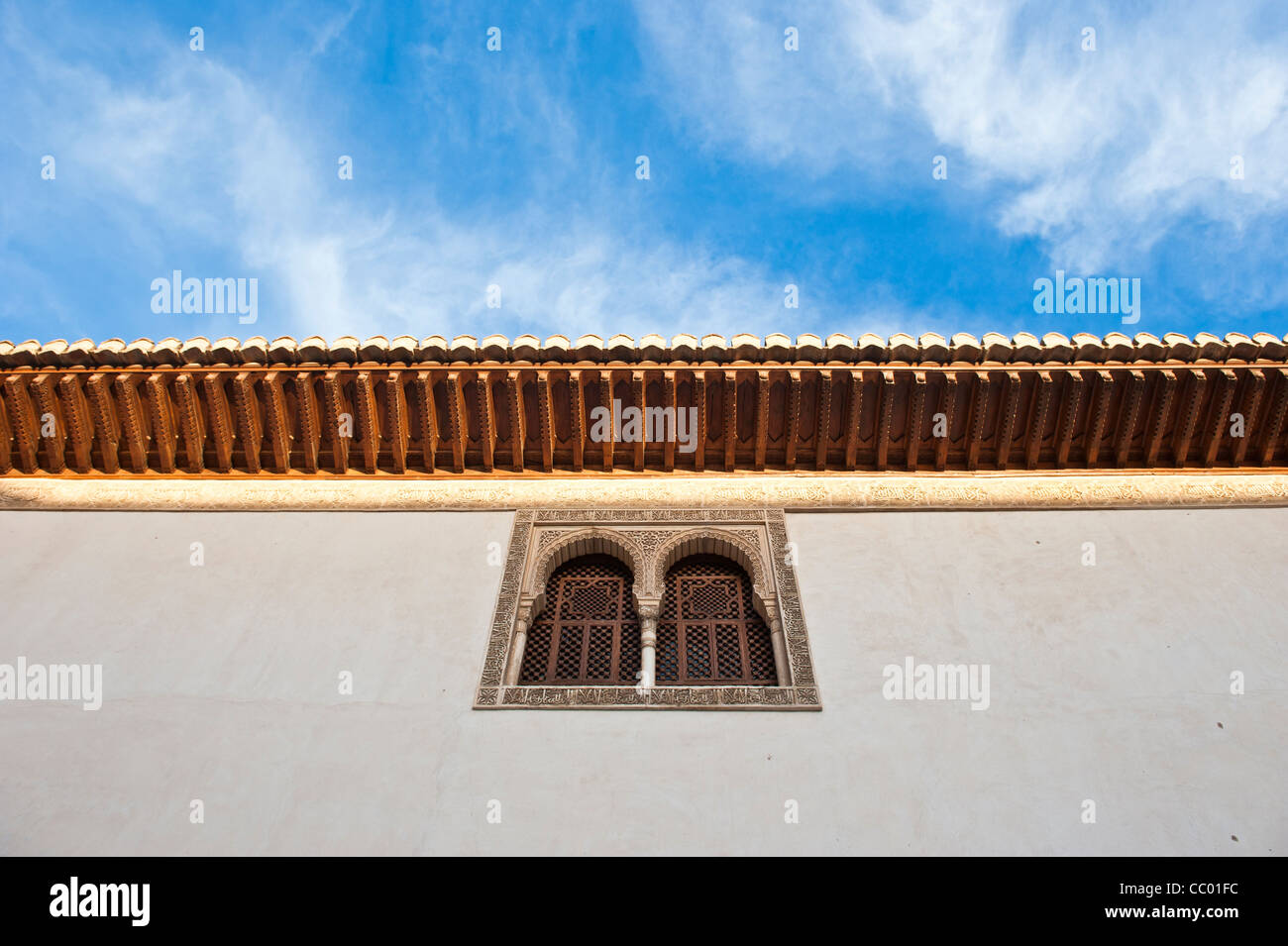 Wooden window at the Nasrid Palaces of the Alhambra, Granada, Andalusia ...
