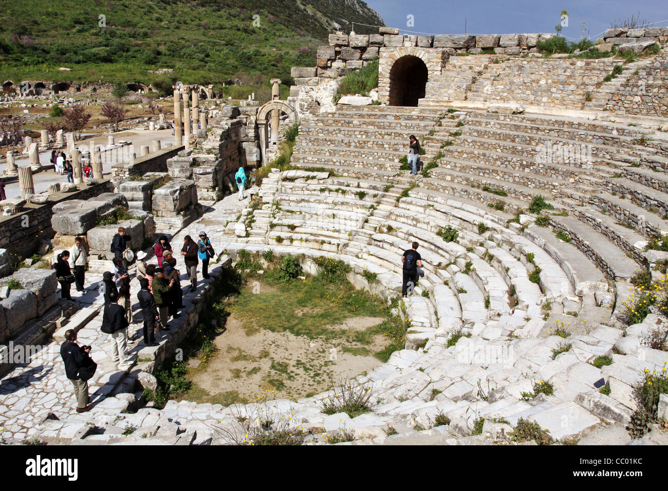 AMPHITHEATRE IN EPHESUS (3RD CENTURY BC), EPHESUS, AEGEAN COAST, TURKEY ...