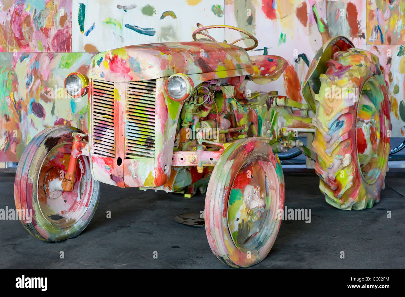 Old colourful painted Ferguson tractor Stock Photo - Alamy
