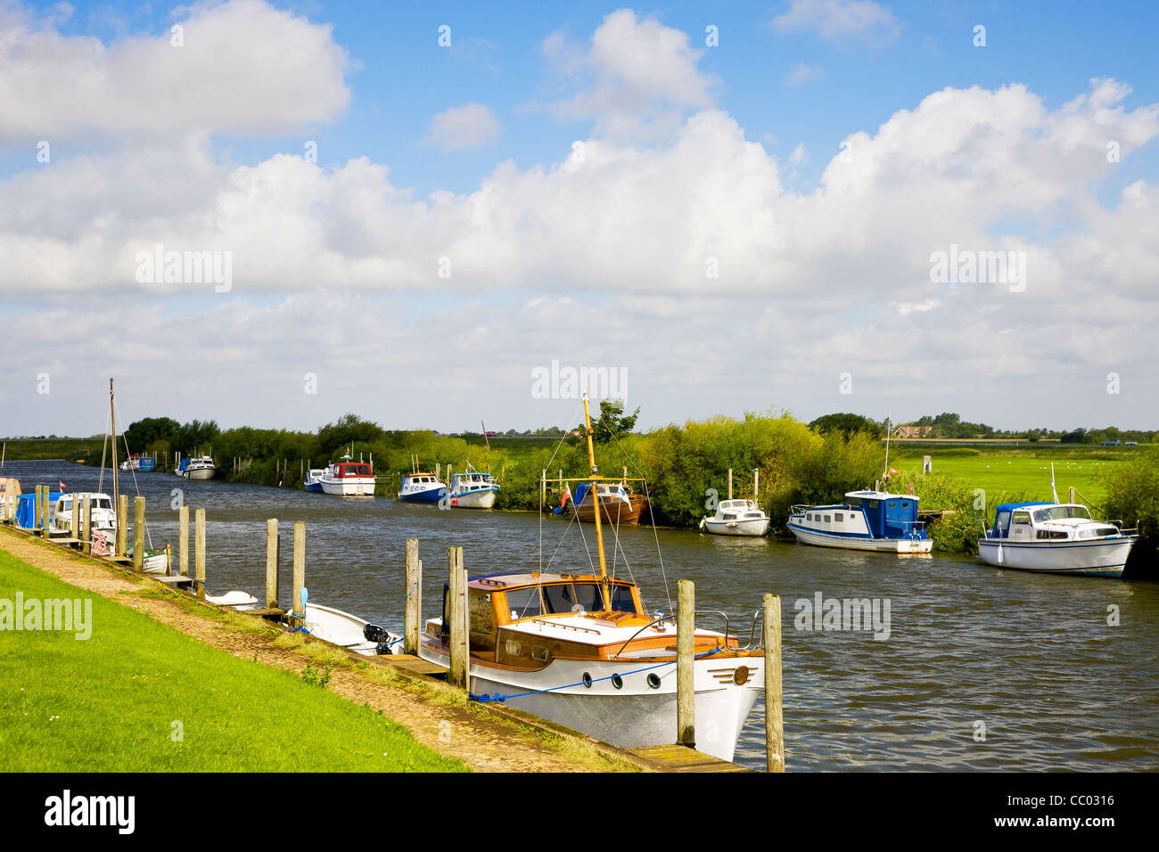 Ribe small river harbour Stock Photo - Alamy