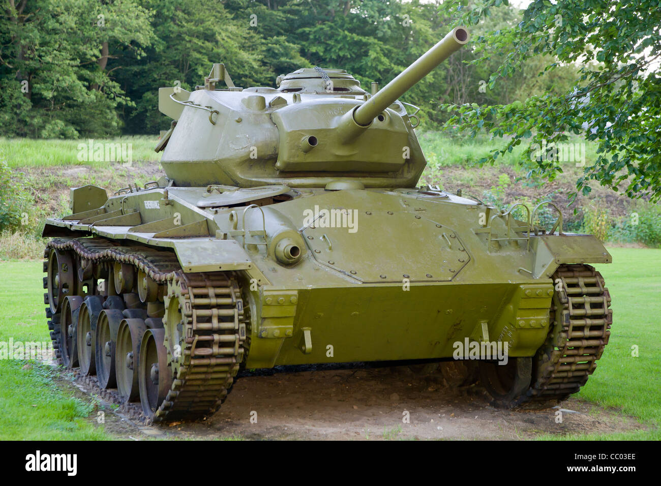 Old tank at the Danish UN Soldiers war memorial park at Rindsholm Inn ...