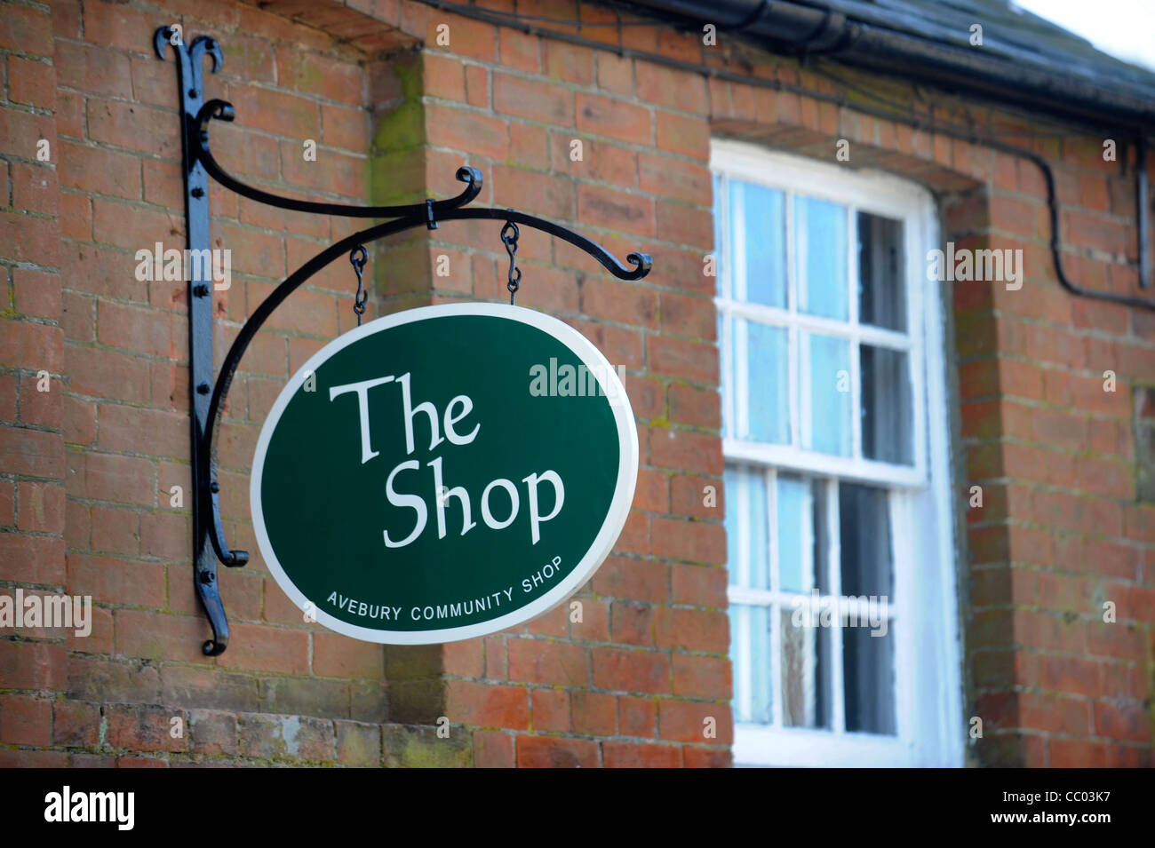 The Avebury village shop sign before it's opening on Sunday morning (15 ...