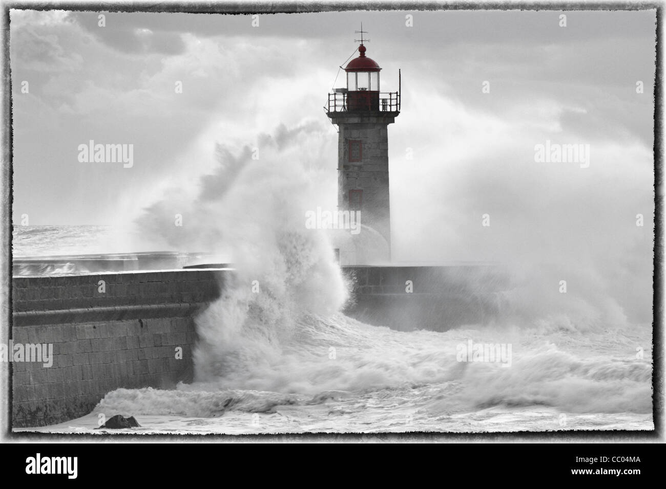 Storm on the lighthouse Stock Photo - Alamy