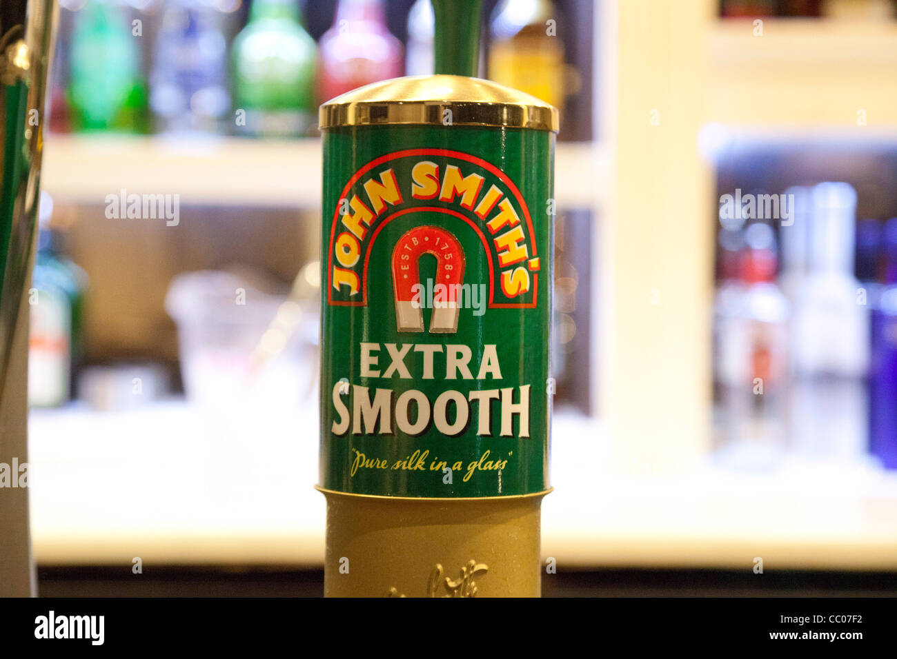 John Smiths Extra Smooth beer pump, UK Stock Photo, Royalty Free Image ...