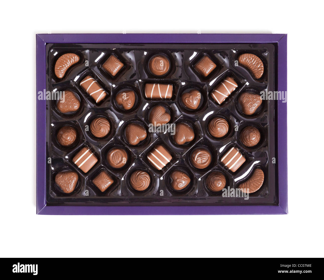 tray of assorted milk chocolates Stock Photo - Alamy