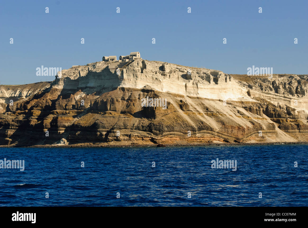 Cliffs in Santorini showing layers of rock laid down before and after ...