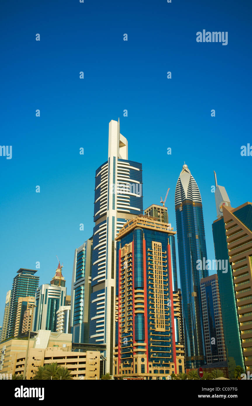 Modern buildings along the Sheikh Zayed Road Dubai UAE Stock Photo - Alamy