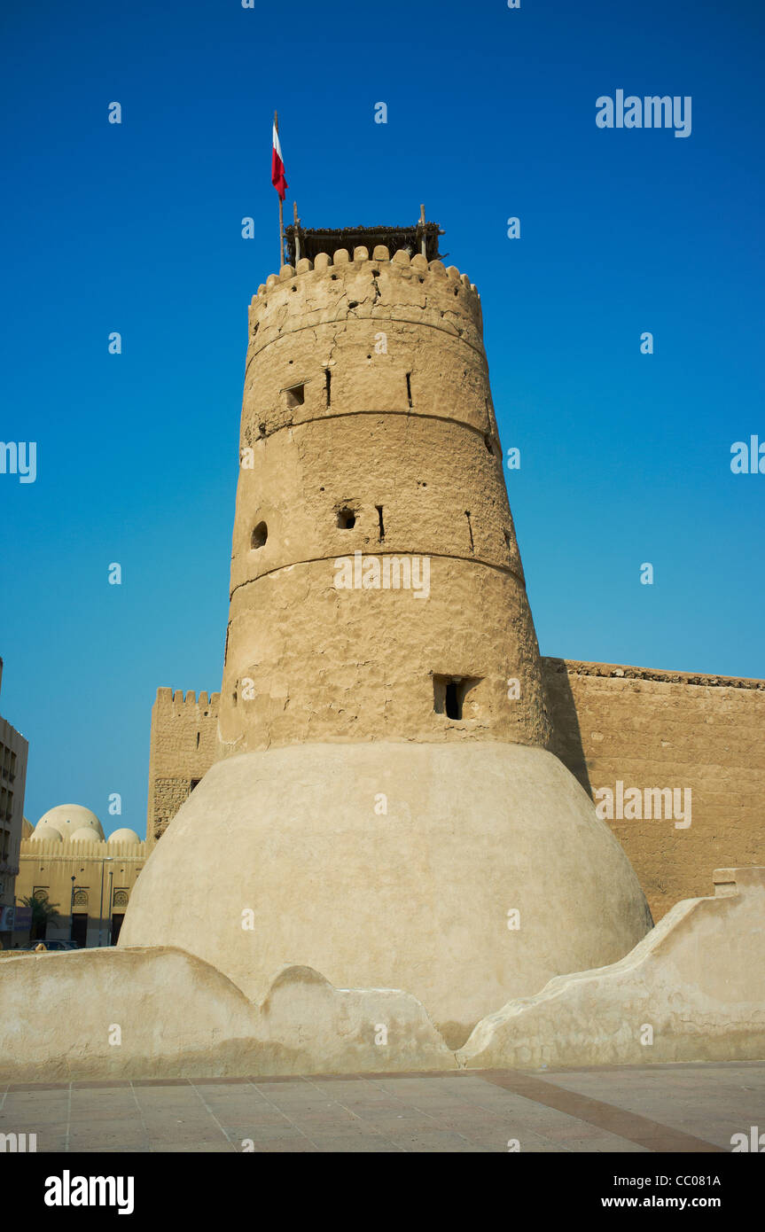 The corner round turret of the Al Fahidi Fort now the museum Bur Dubai ...