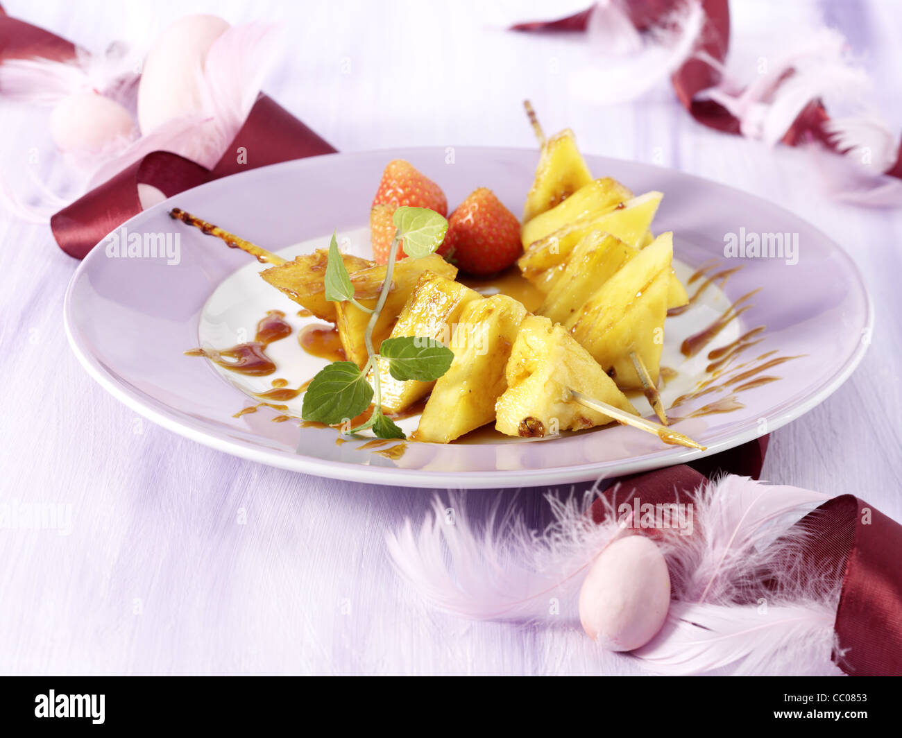 Caramelised pineapple sticks Stock Photo - Alamy