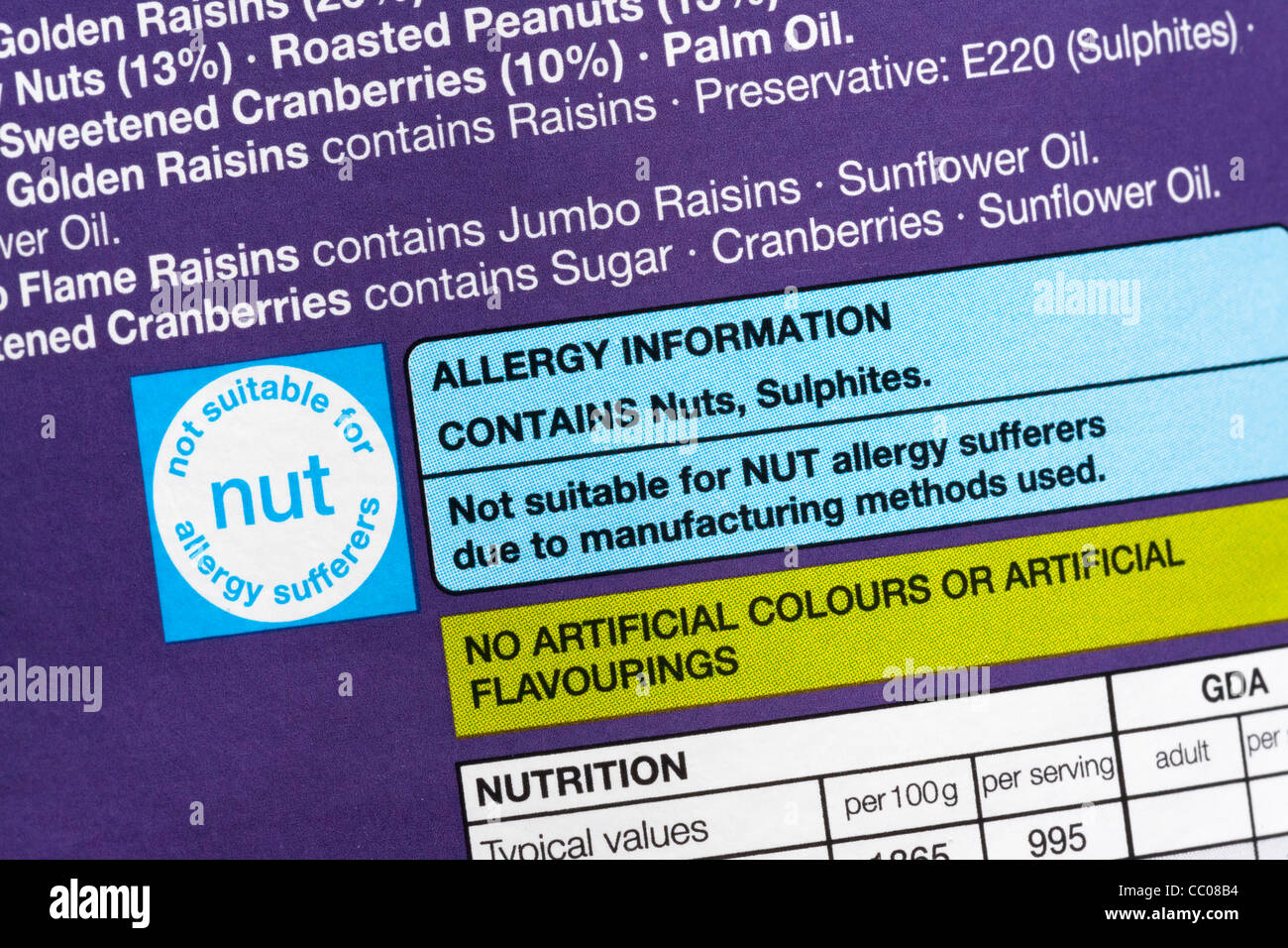 Allergy warning label hi-res stock photography and images - Alamy