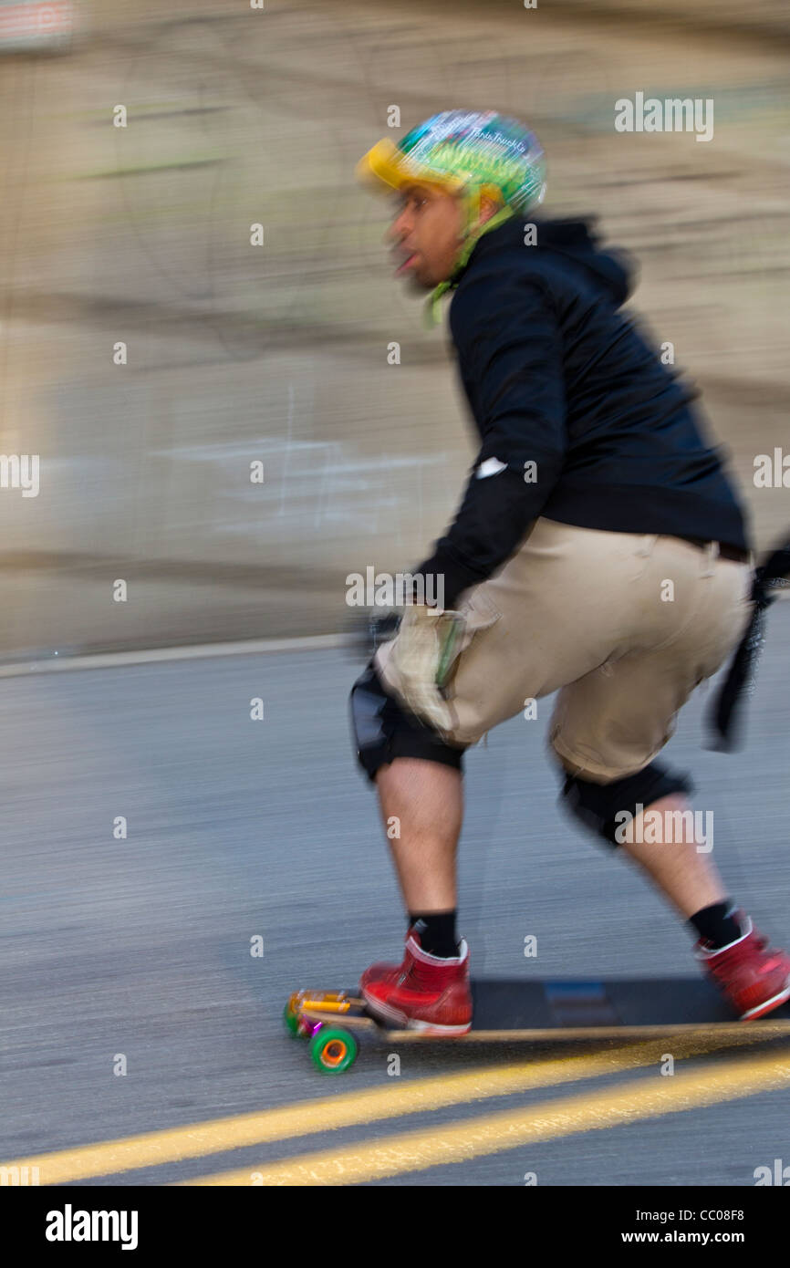 Young male skateboarder on urban street Stock Photo - Alamy