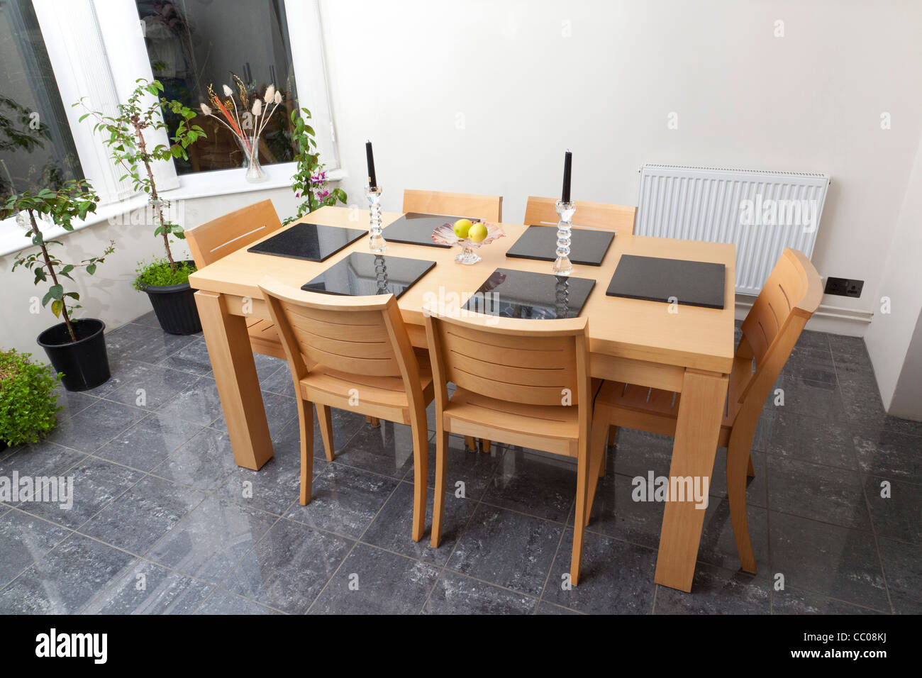 dining room table in the UK Stock Photo - Alamy
