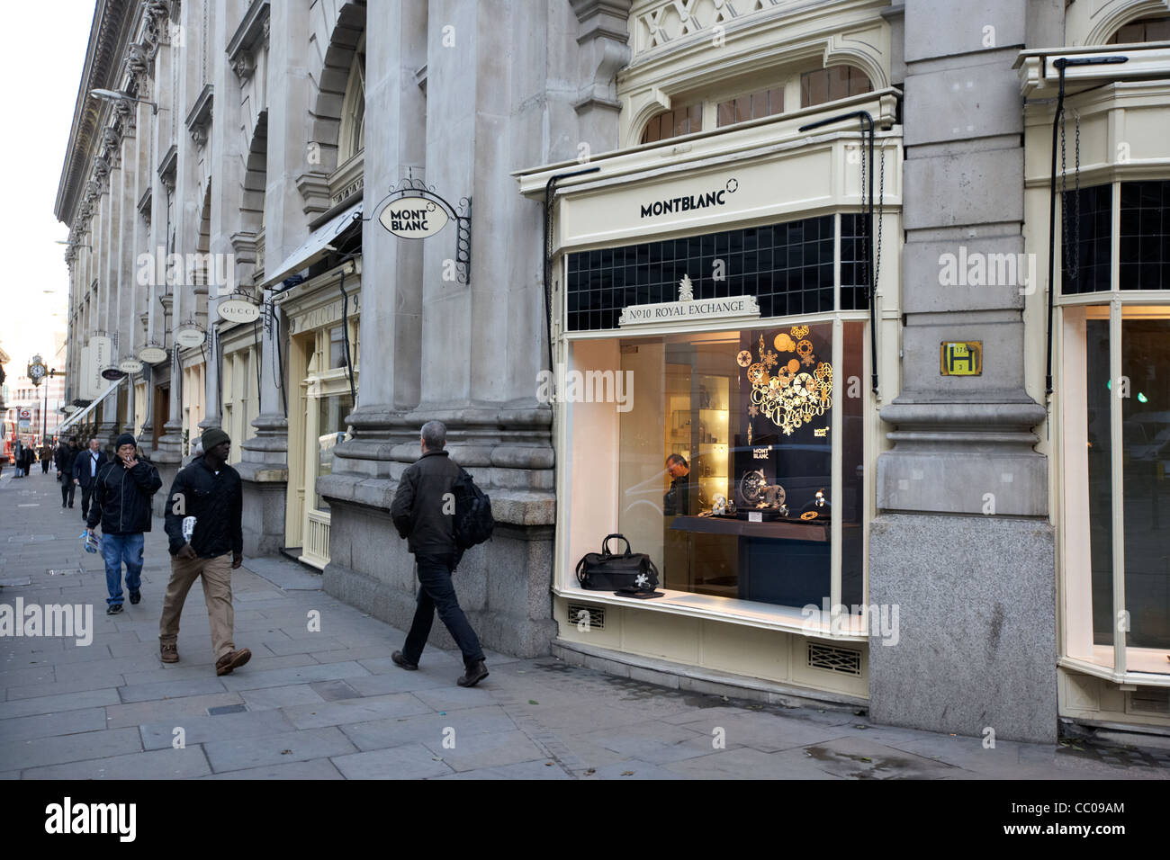 exclusive shops in the Royal Exchange building in the City of London ...