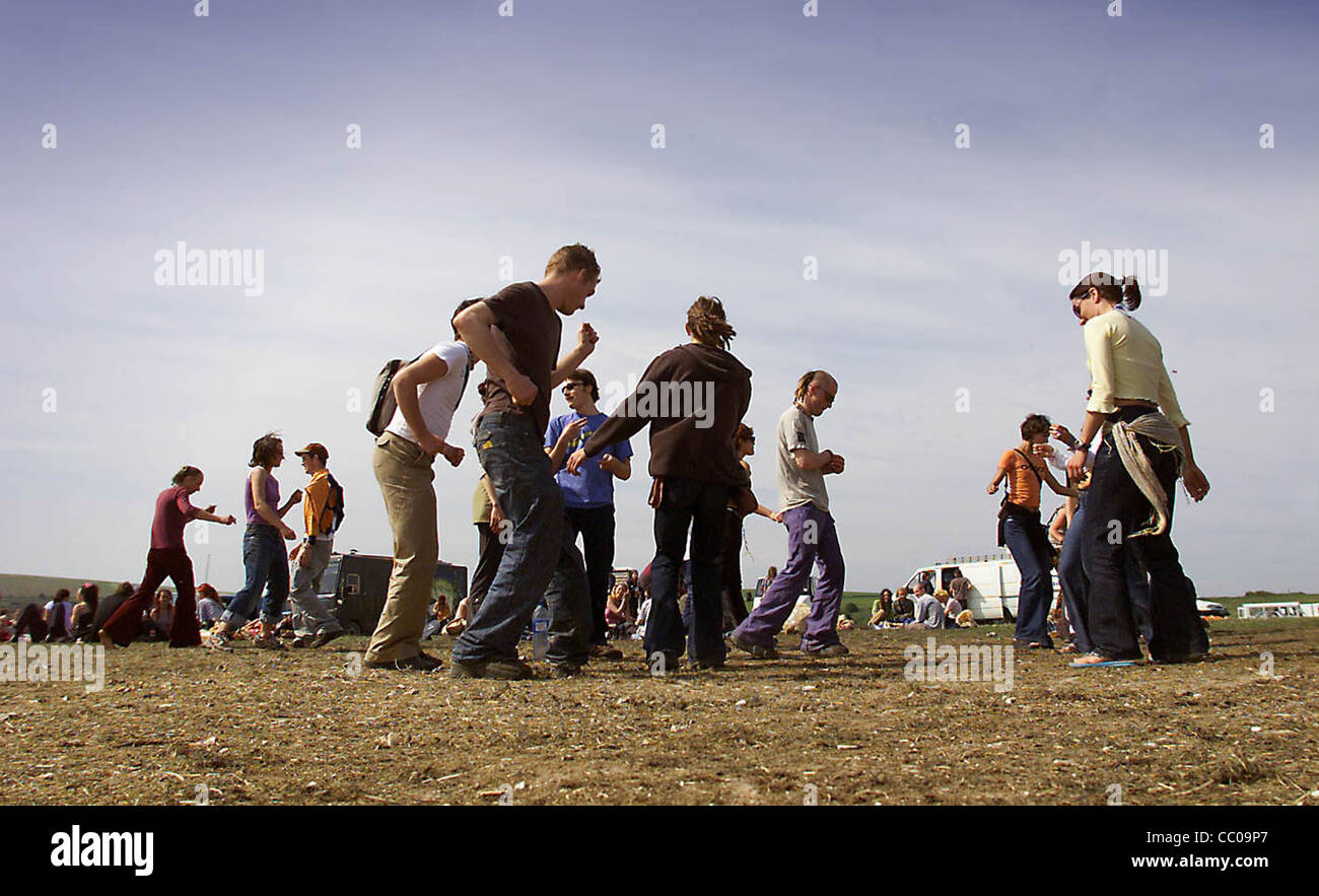 Ravers dance the morning away after an all night free party on the ...