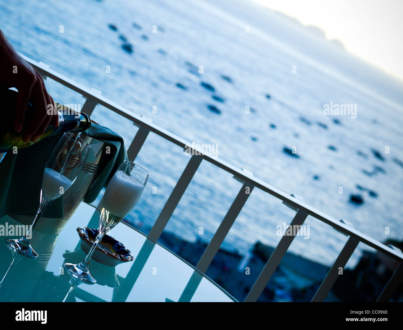 Balcony view over sea in Positano, Italy Stock Photo - Alamy