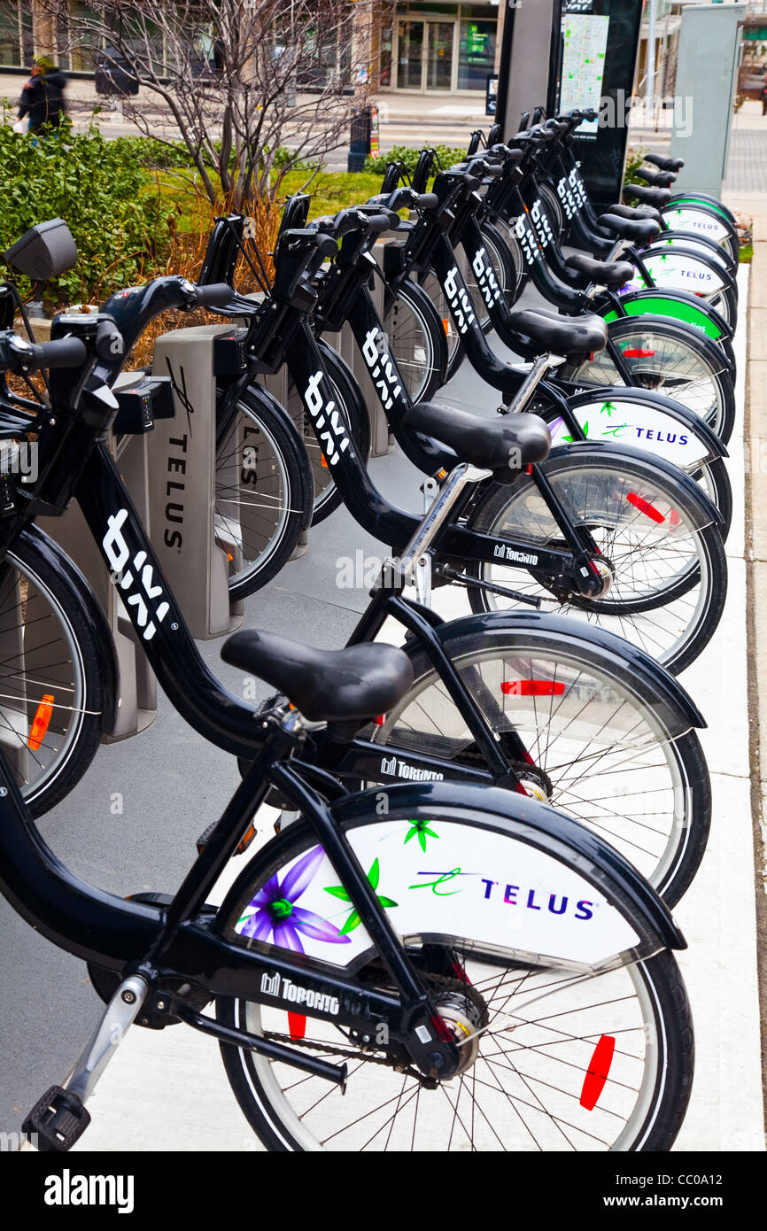 A stand of rental bikes in downtown Toronto, Canada Stock Photo - Alamy