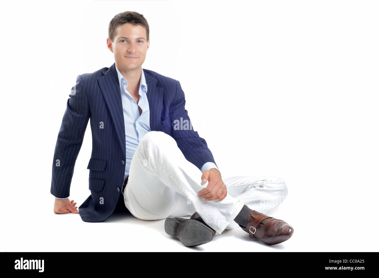 young business man in front of white background Stock Photo - Alamy
