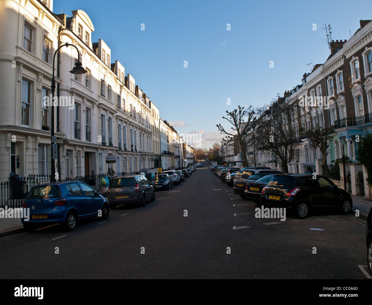 Rows of houses in a street in Primrose Hill, London, England, UK Stock ...