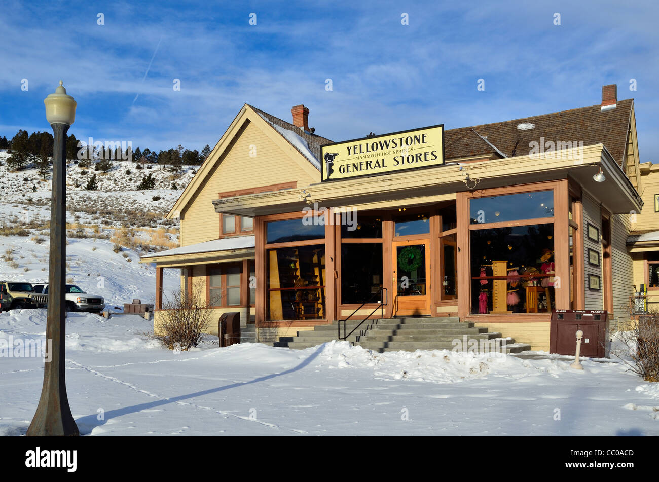 General store at the Mammoth Hot Springs. Yellowstone National Park ...