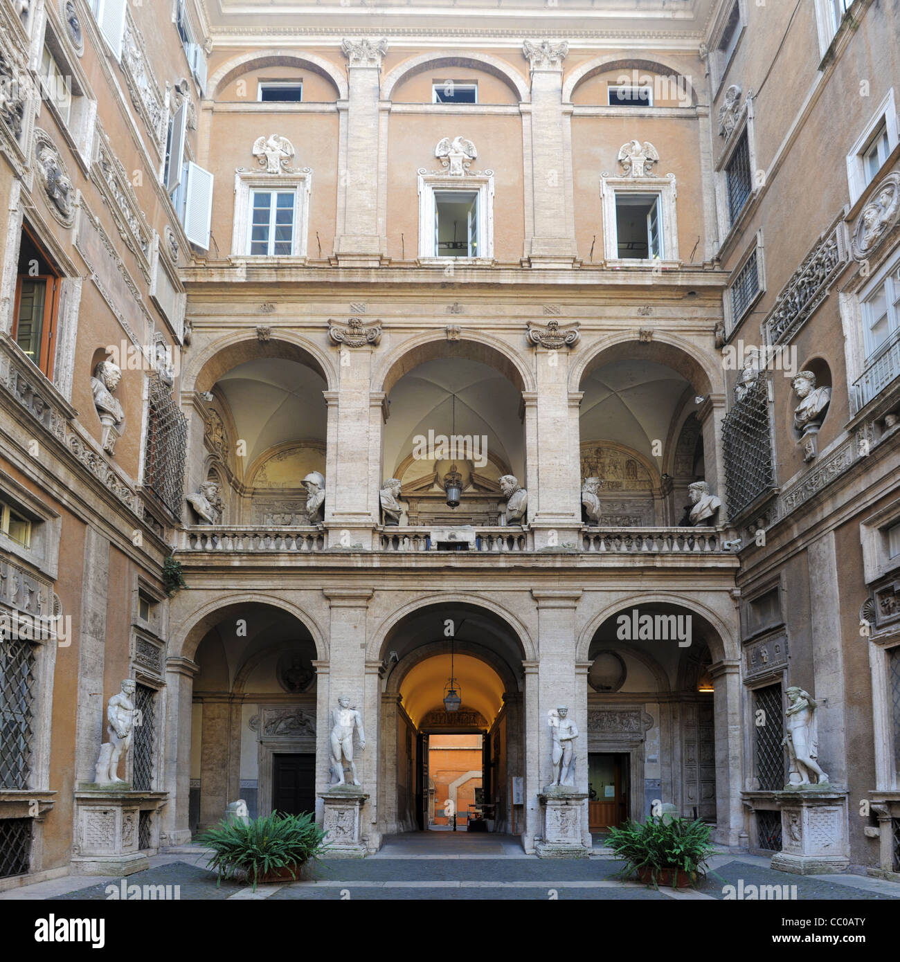 entrance interior in a beautiful building in Rome, Italy Stock Photo ...