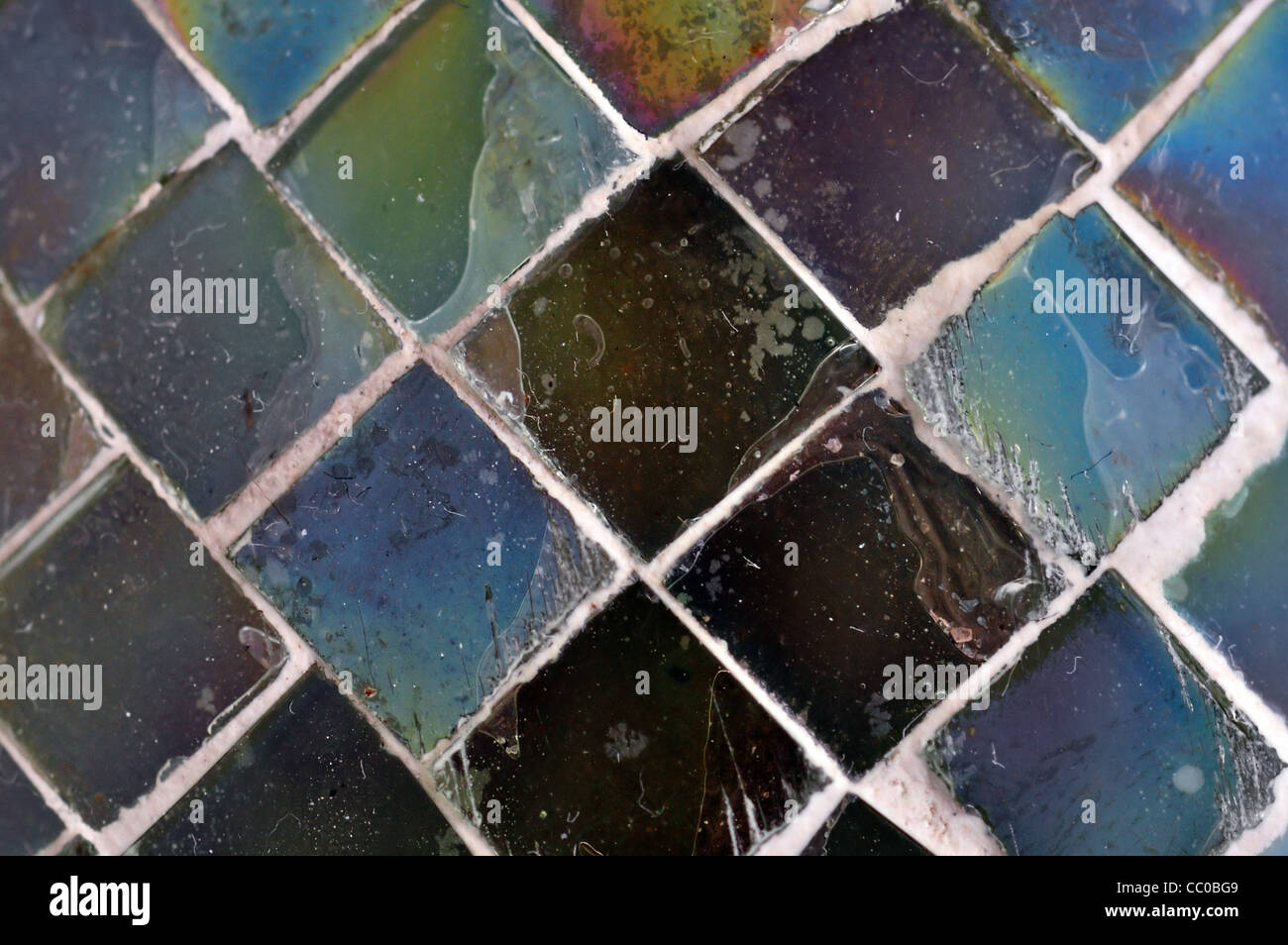 Square pieces of stained glass texture macro. Abstract background ...