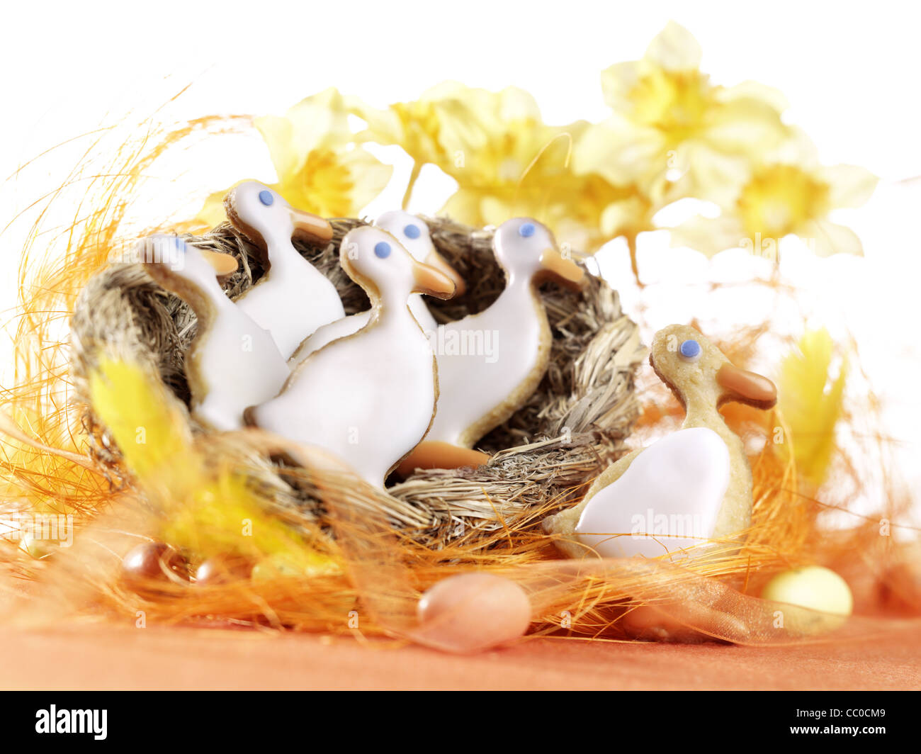 Goose cookies in a nest Stock Photo - Alamy
