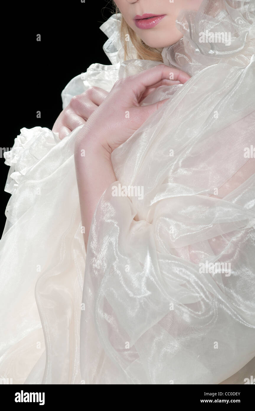 Woman hands over heart Stock Photo - Alamy