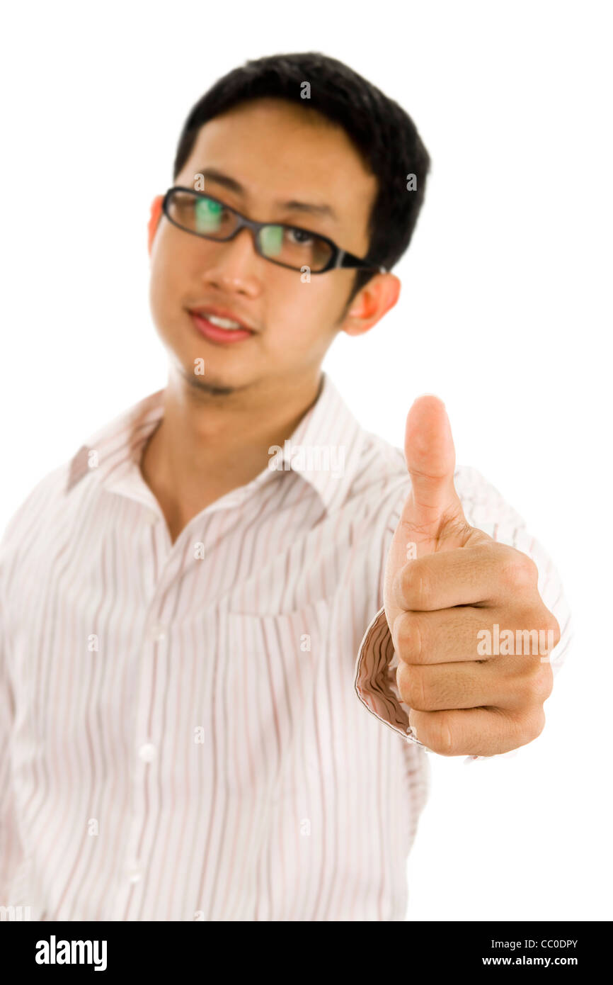 Businessman giving an enthusiastic thumbs up Stock Photo - Alamy
