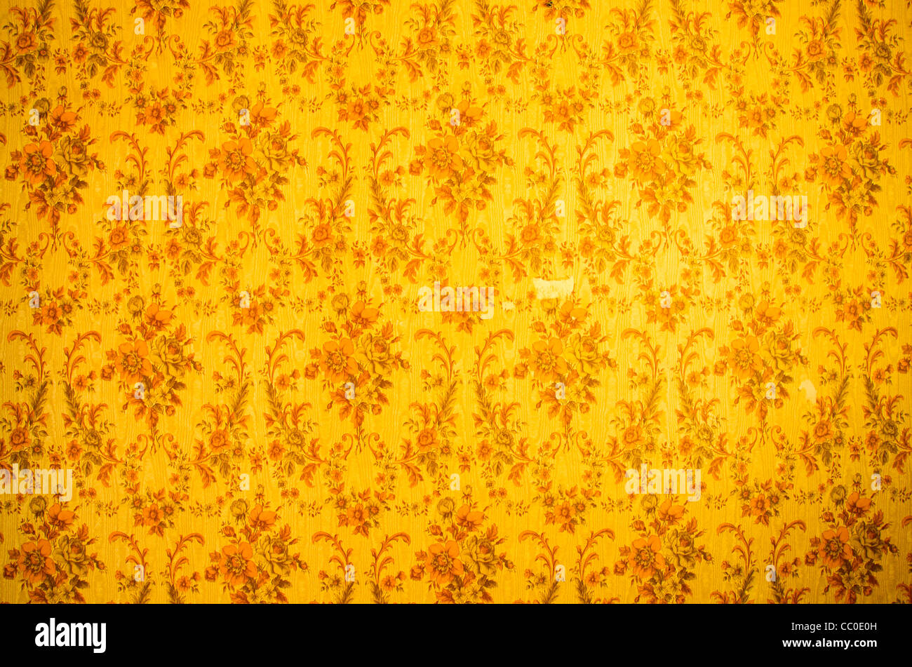 retro and grunge yellow wallpaper wall background Stock Photo - Alamy