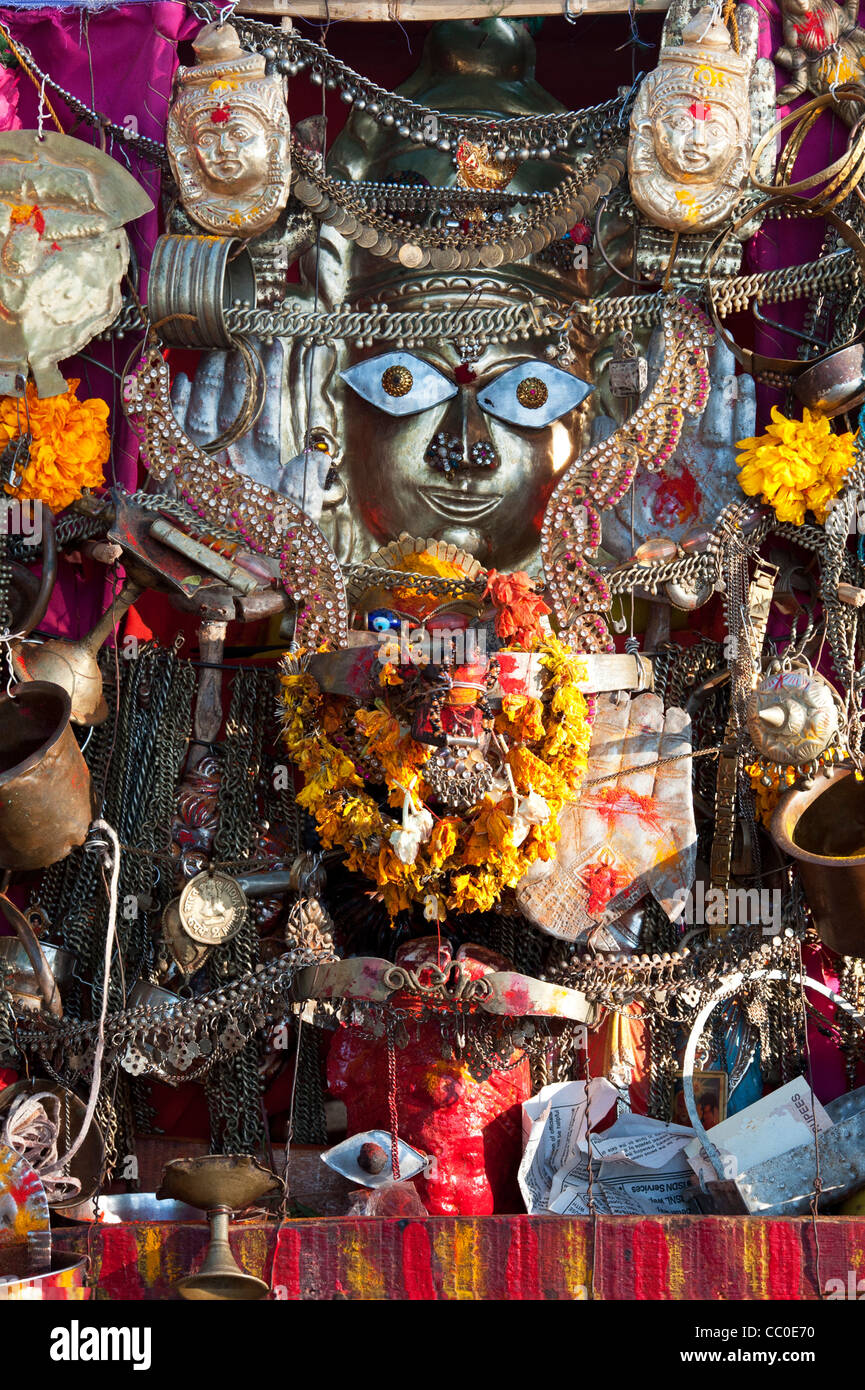 Indian altar to hindu goddess gangama. Andhra Pradesh, India Stock ...