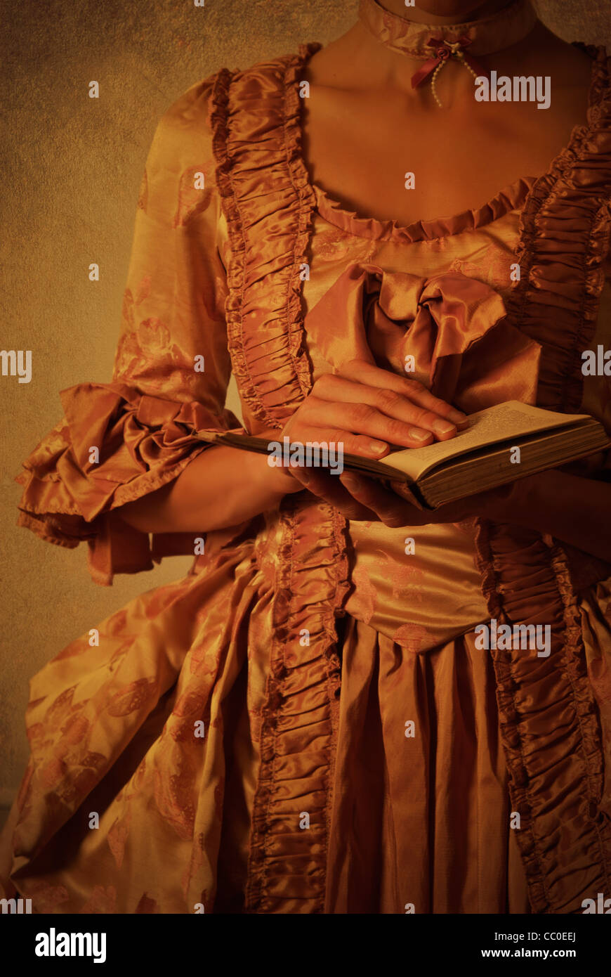 Renaissance woman reading a book Stock Photo - Alamy