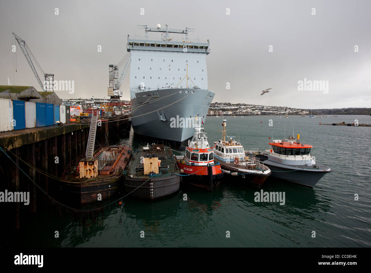 RFA Cardigan Bay in Falmouth Docks Stock Photo - Alamy