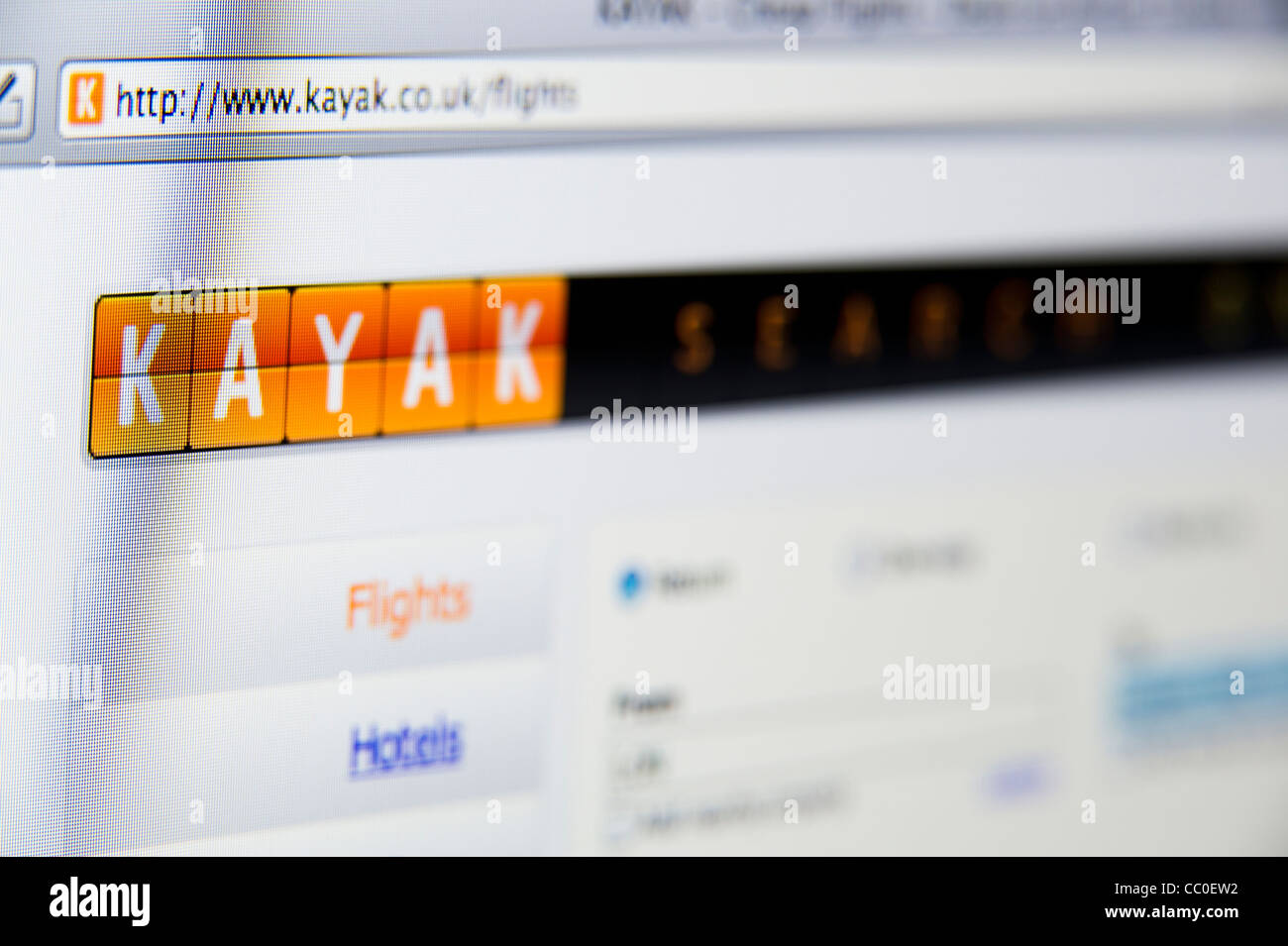 kayak website screen Stock Photo - Alamy