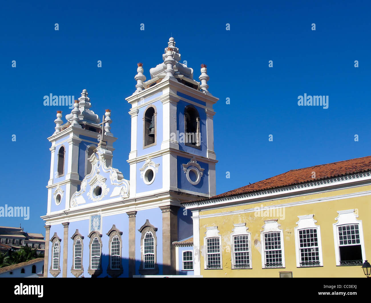 Classical Church with towers with bell in Pelourinho Old Historical ...