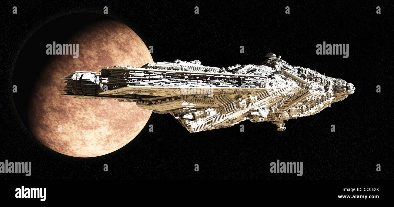 Spaceship leaving orbit of alien planet hi-res stock photography and ...