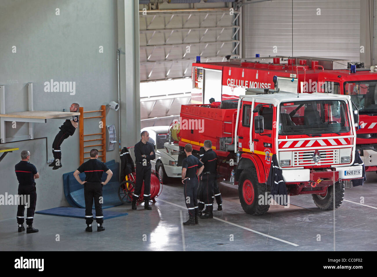 FIREFIGHTERS TRAINING, THE TEST BOARD, GARAGE AT THE FIRE DEPARTMENT OF ...