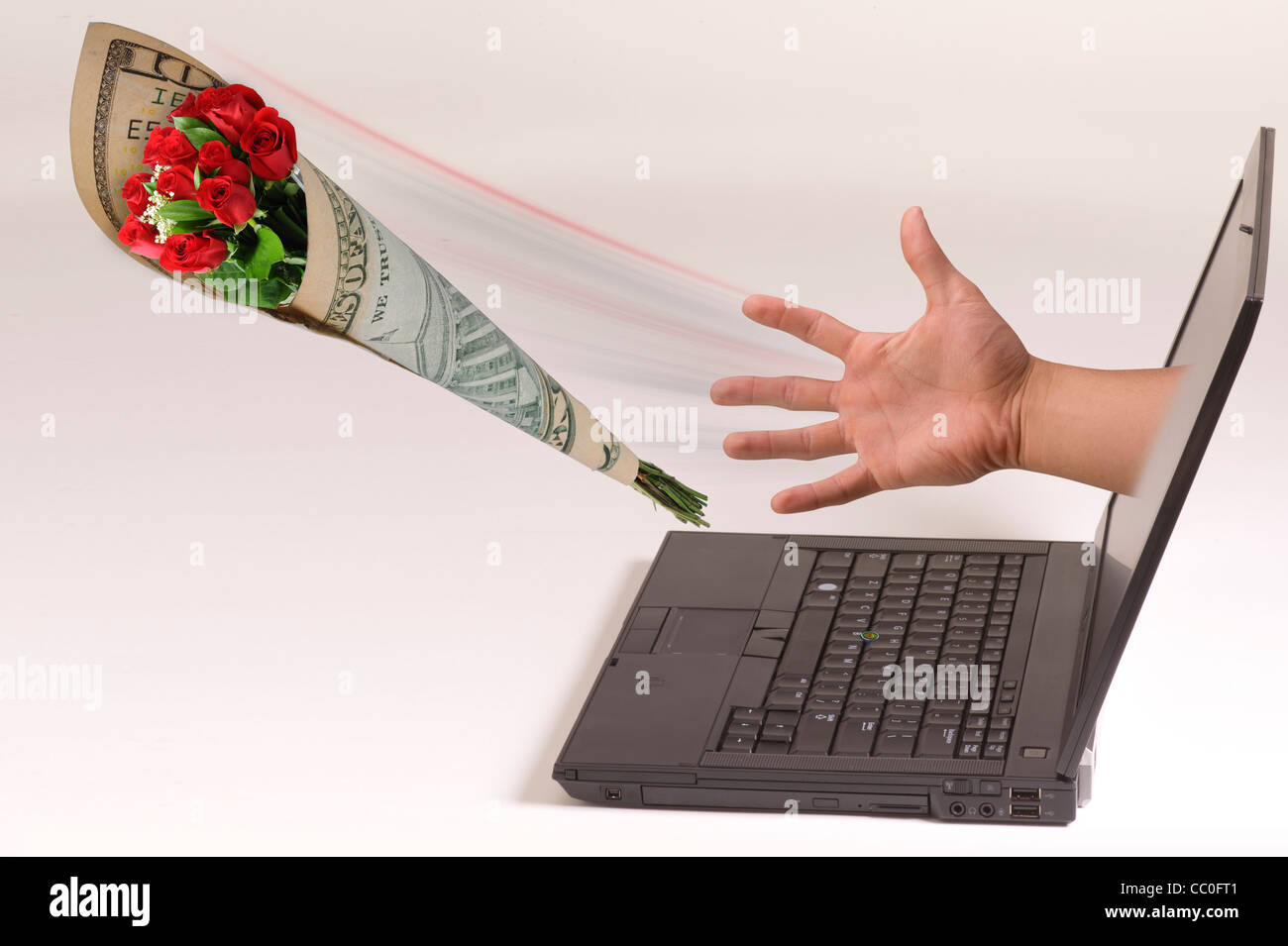 Red Roses From Your Computer Stock Photo - Alamy