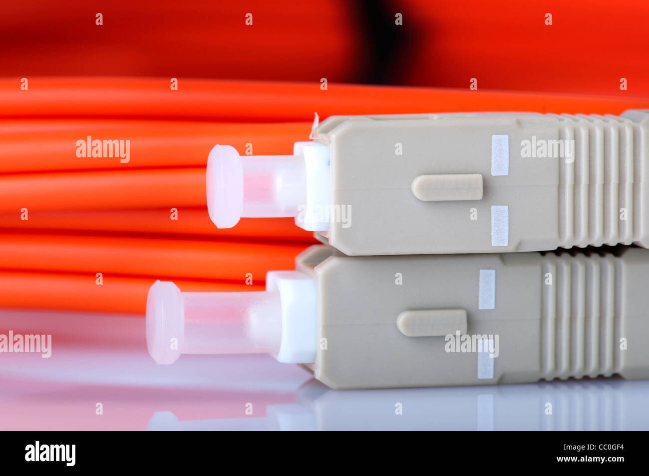 Close up new fiber optic cables Stock Photo - Alamy