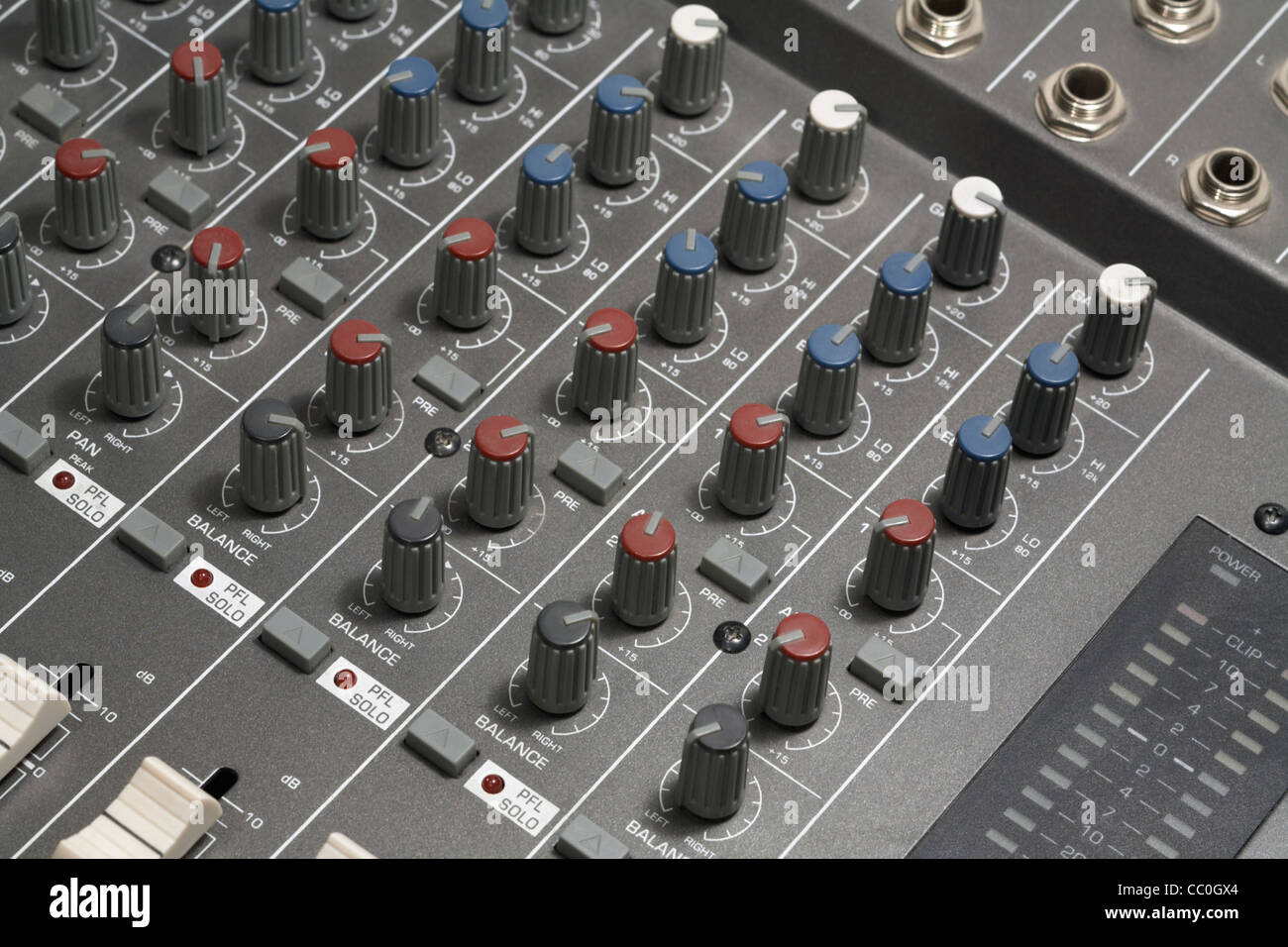 full frame detail of a studio mixer Stock Photo - Alamy