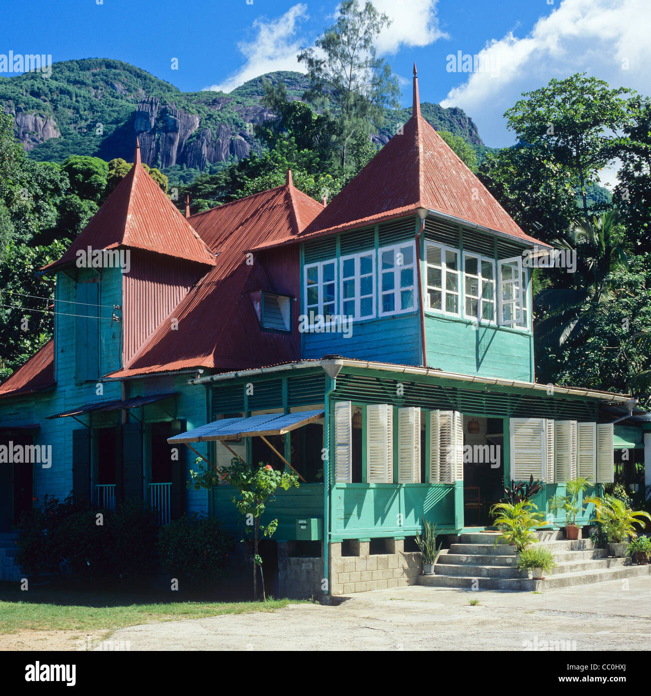 Marie-Antoinette restaurant, Victoria, Mahé island, Seychelles Stock ...